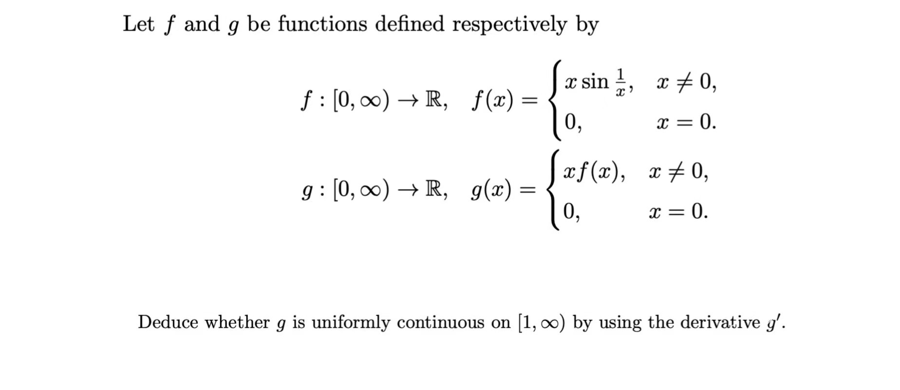 Solved Let f and g be functions defined respectively by | Chegg.com