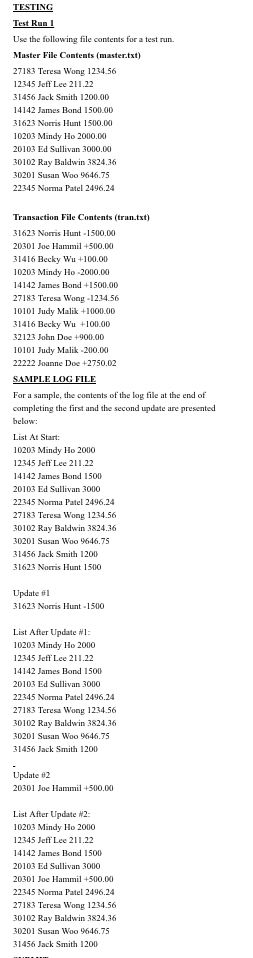 Solved TITLE Updating Accounts Using Doubly Linked List | Chegg.com