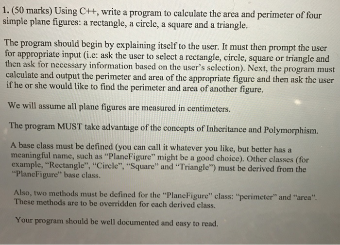 Solved 1. (50 marks) Using C++, write a program to calculate | Chegg.com