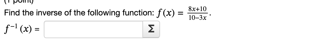 Solved Given the one-to-one function f(x)=(x−6)3, find | Chegg.com