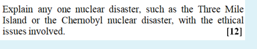 Solved Explain any one nuclear disaster, such as the Three | Chegg.com