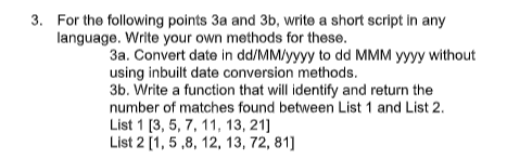 Solved 3. For the following points 3a and 3b, write a short | Chegg.com