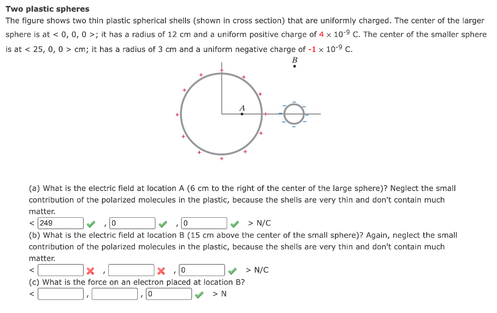 Solved Two plastic spheres The figure shows two thin plastic | Chegg.com