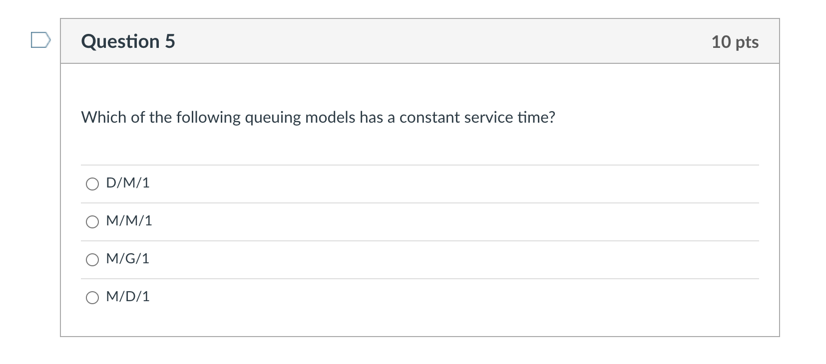 Solved Question 5 10 pts Which of the following queuing | Chegg.com