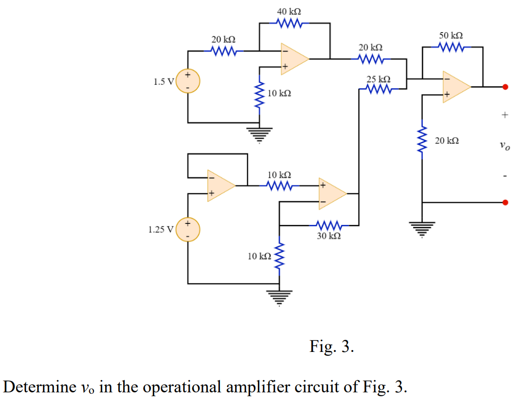 Solved Fig. 3. Determine v0 in the operational amplifier | Chegg.com