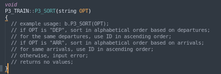 Solved void P3 TRAIN: :P3 sORT(string OPT) \{ // example | Chegg.com