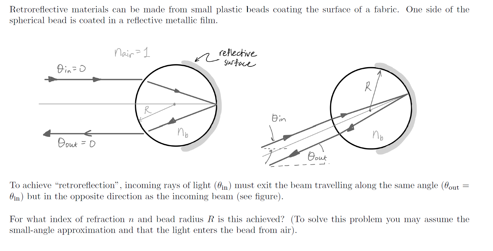 Solved Retroreflective materials can be made from small | Chegg.com