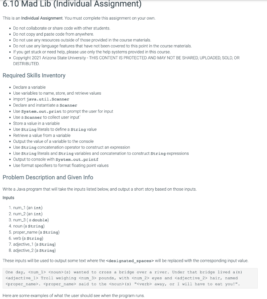 Solved This is an Individual Assignment. You must complete | Chegg.com