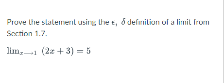 Solved Prove the statement using the ϵ,δ definition of a | Chegg.com