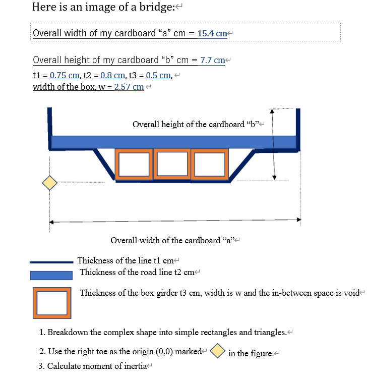 Solved Here is an image of a bridge: Overall width of my | Chegg.com