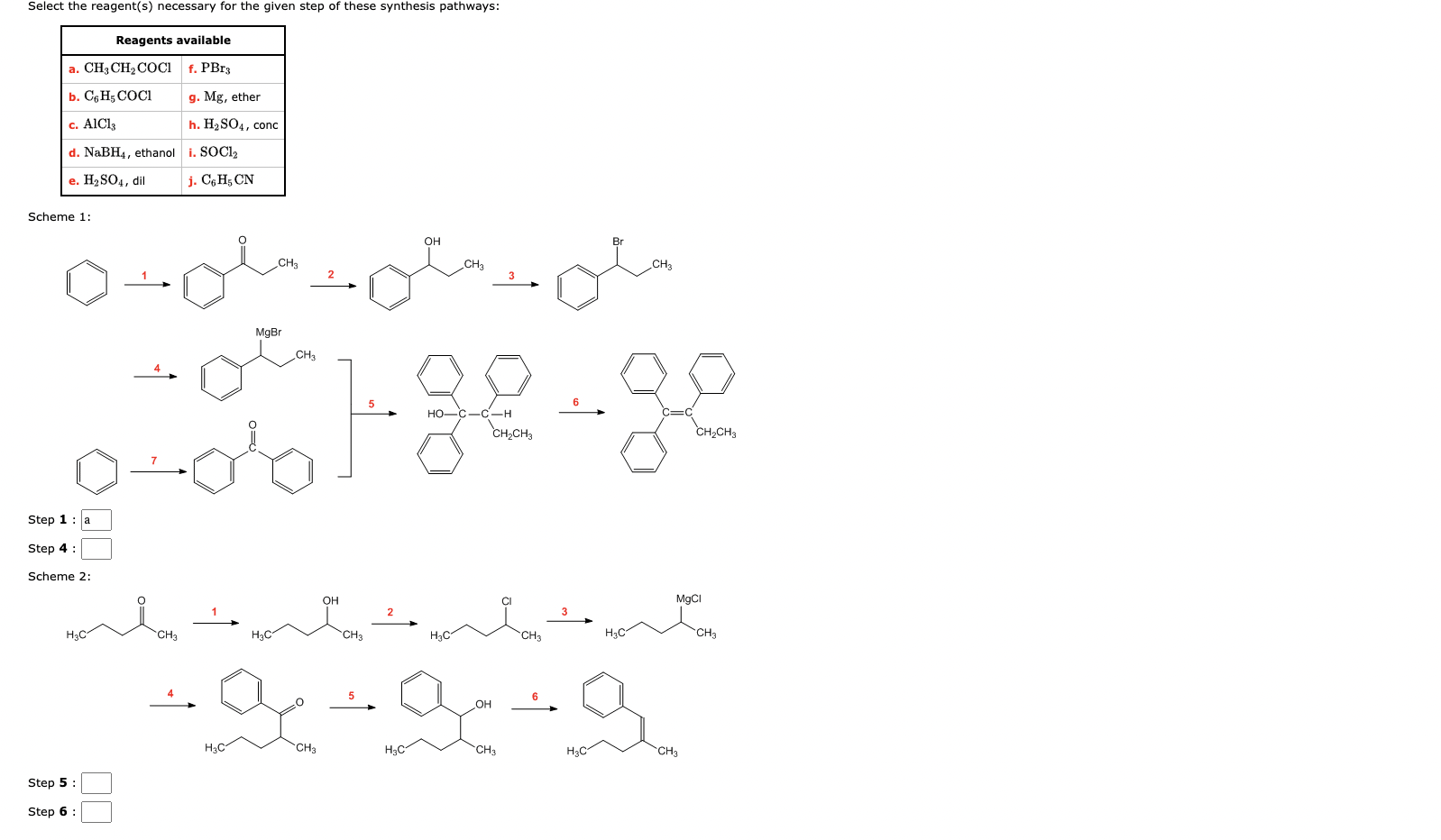 Solved Scheme 1: Step 1: Step 4: Scheme 2: Step 5 : Step 6 : | Chegg.com