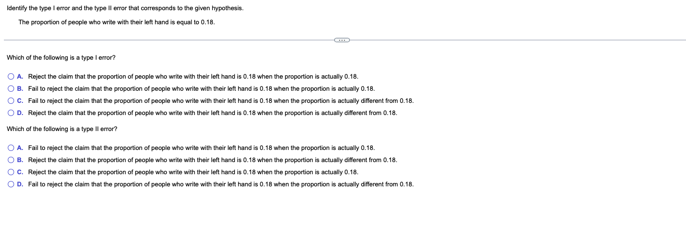 Solved Identify the type I error and the type II error that | Chegg.com