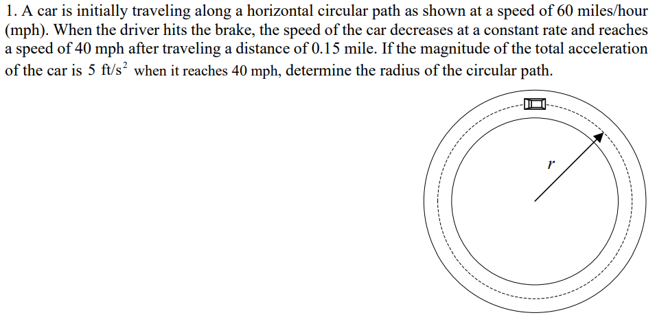 Solved 1. ﻿A car is initially traveling along a horizontal | Chegg.com