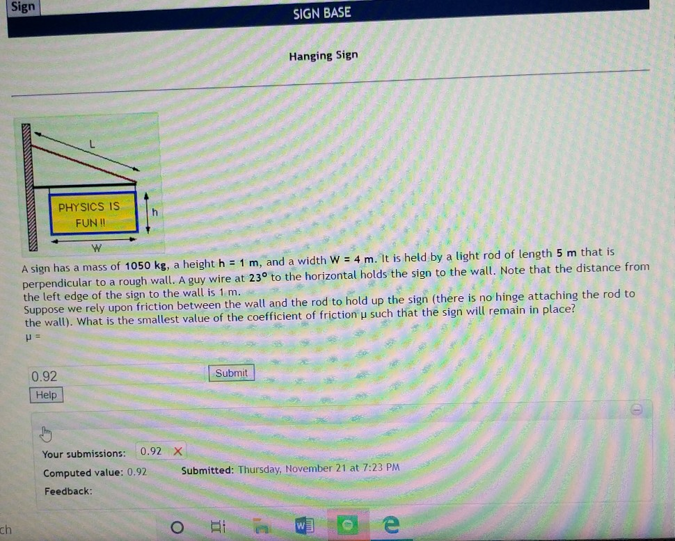 Solved Sign SIGN BASE Hanging Sign PHYSICS IS FUN !! A sign | Chegg.com