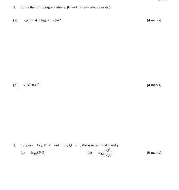 Solved Solve the following equations. (Check ﻿for extraneous | Chegg.com