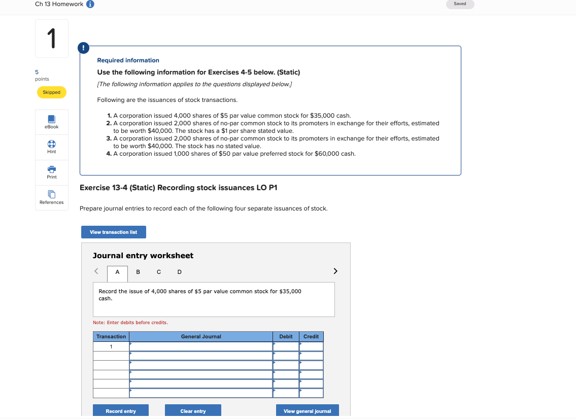 Solved Required information Problem 13-4A (Algo) Analyzing | Chegg.com