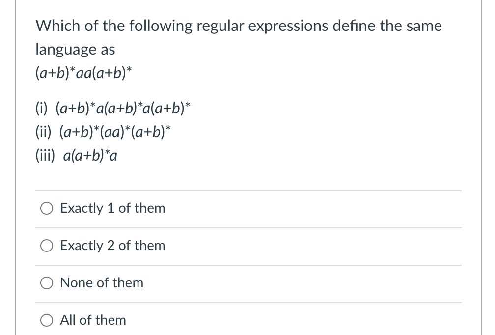 Solved Which of the following regular expressions define the | Chegg.com