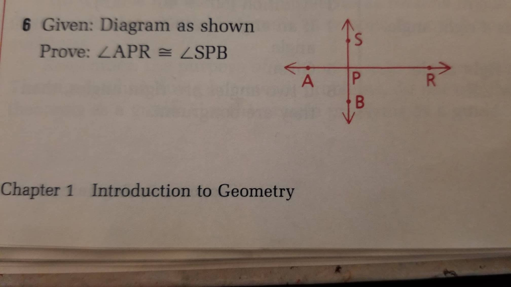 Solved 6 Given: Diagram as shown Prove: LAPR LSPB AP Chapter | Chegg.com