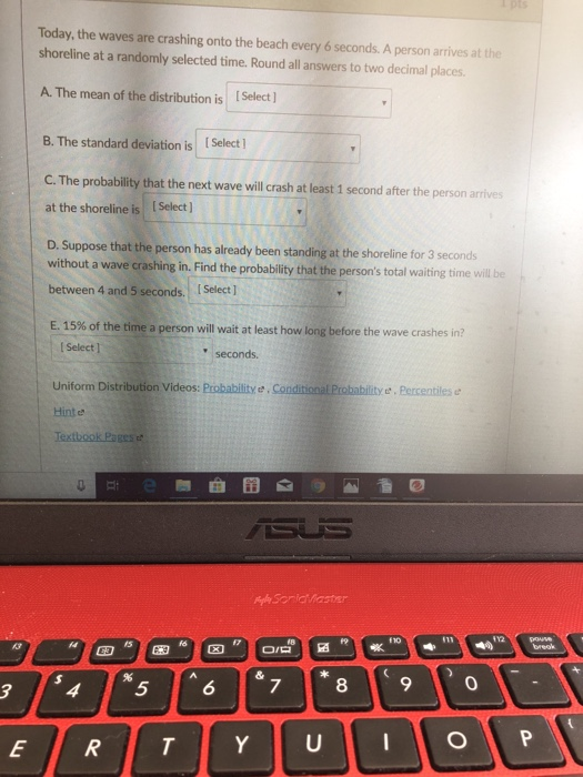 Solved Today, the waves are crashing onto the beach every 6 | Chegg.com