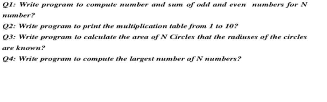 Solved Q1 Write Program To Compute Number And Sum Of Odd 7915
