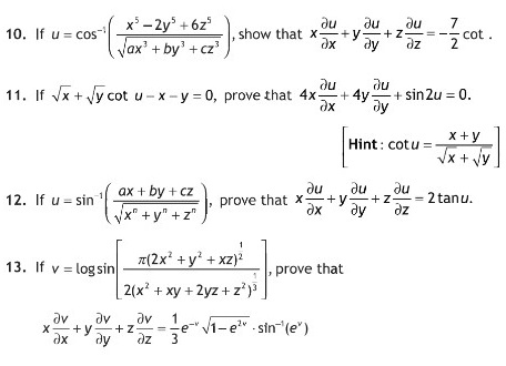 Solved x - 2y + 6z au du ди 7 10. If u = cos show that x +y | Chegg.com