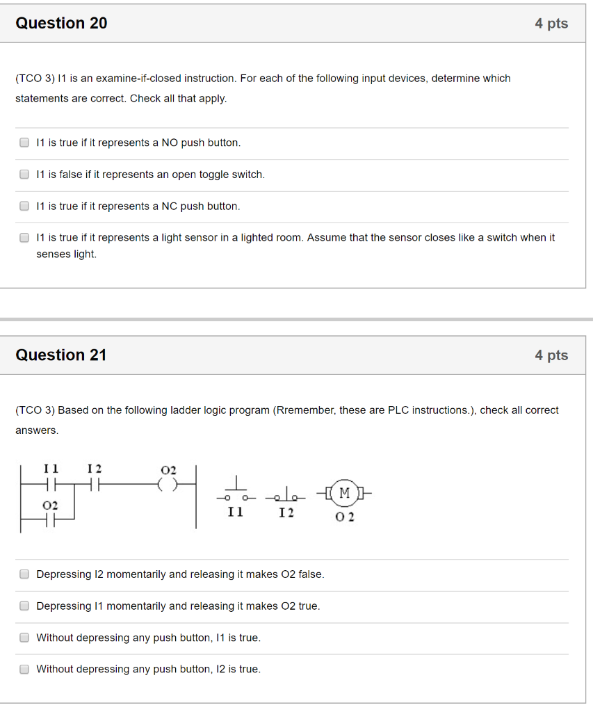 Solved 4 pts Question 20 (TCO 3) 11 is an examine-if-closed | Chegg.com