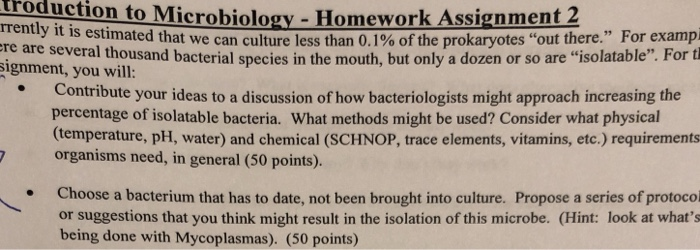 Solved This is a microbiology hw assignment that I have I | Chegg.com