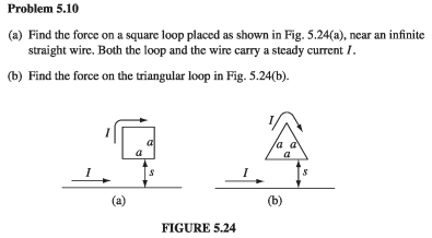 Solved Problem 5.10 (a) Find the force on a square loop | Chegg.com