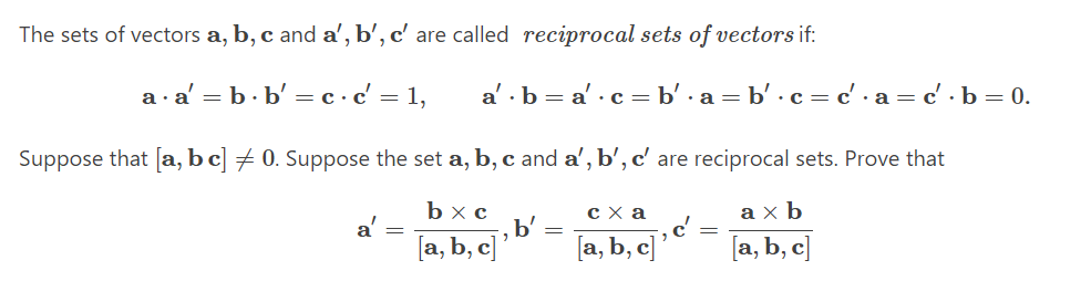 Solved The sets of vectors a,b,c and a′,b′,c′ are called | Chegg.com