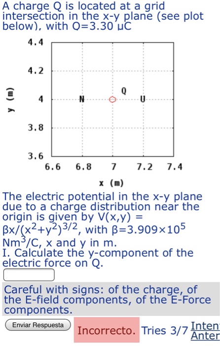 Solved A charge Q is located at a grid intersection in the | Chegg.com