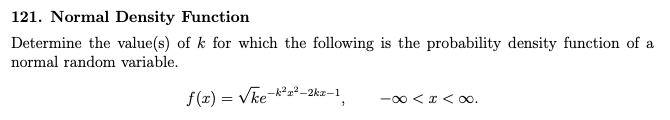Solved 121. Normal Density Function Determine the value(s) | Chegg.com