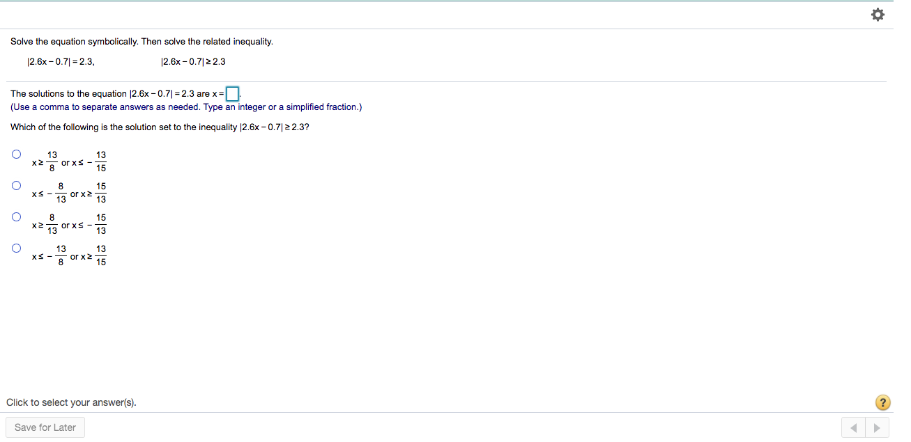 Solved Solve the equation symbolically. Then solve the | Chegg.com