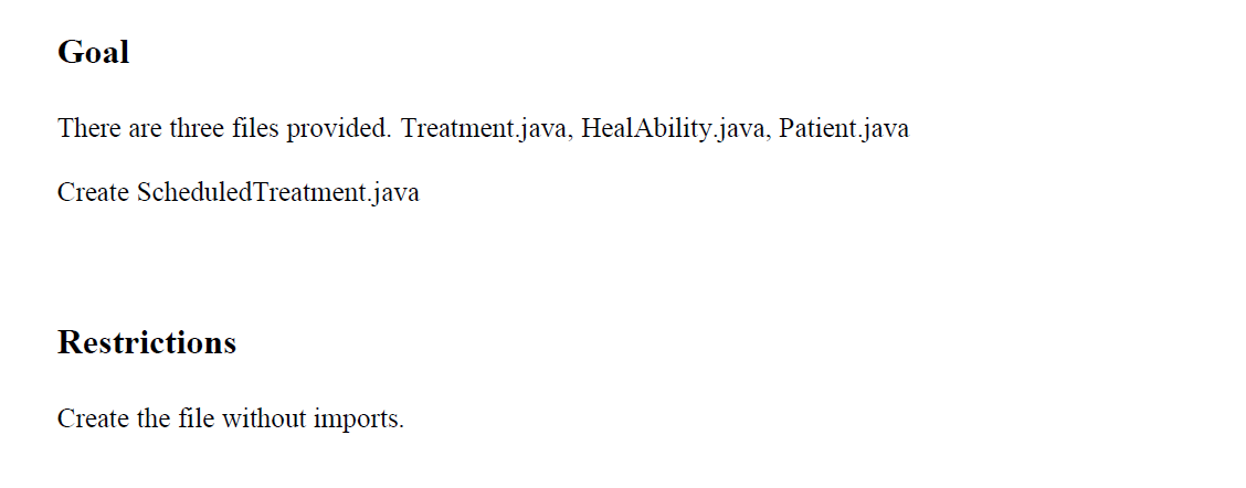 Solved Java programming question Goal There are three files | Chegg.com