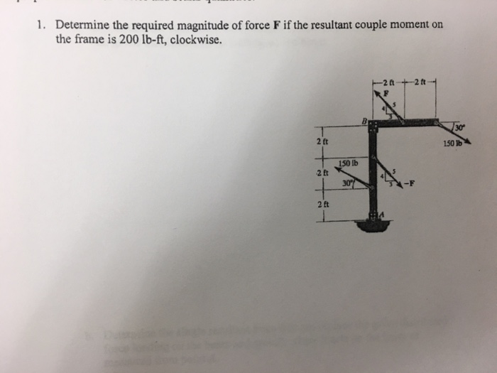 Solved 1 Determine The Required Magnitude Of Force F If The