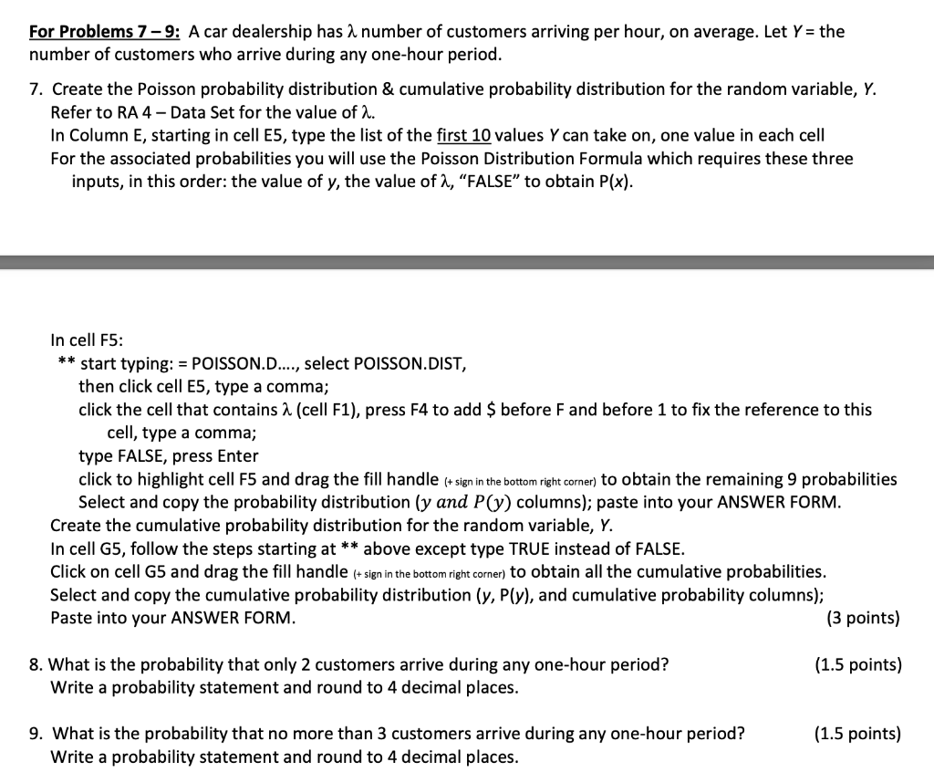 Solved For Problems 7-9: A car dealership has a number of | Chegg.com
