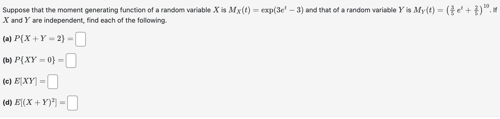Solved Suppose that the moment generating function of ﻿a | Chegg.com