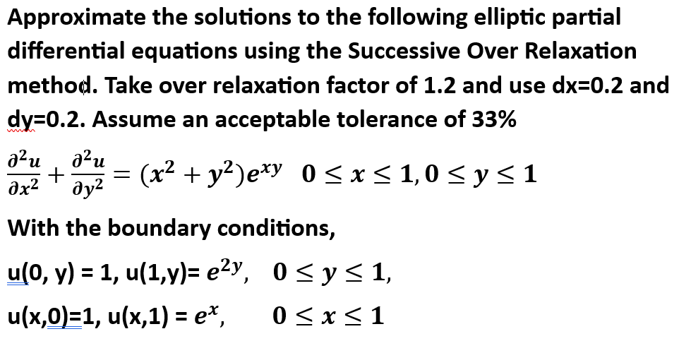 Solved Approximate the solutions to the following elliptic | Chegg.com