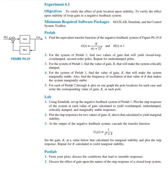 Solved Experiment 6.1 Objectives To verify the effect of | Chegg.com