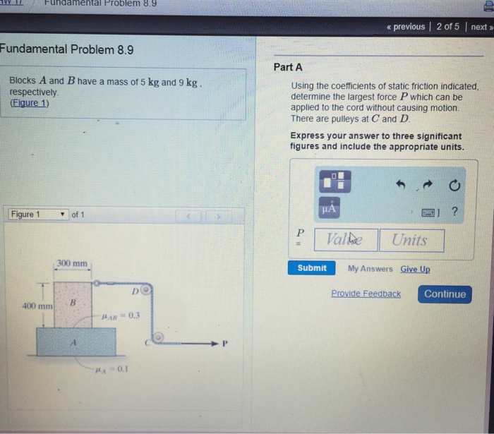 Solved Fundamental Problem 8.9 « previous | 2 of 5 | next » | Chegg.com