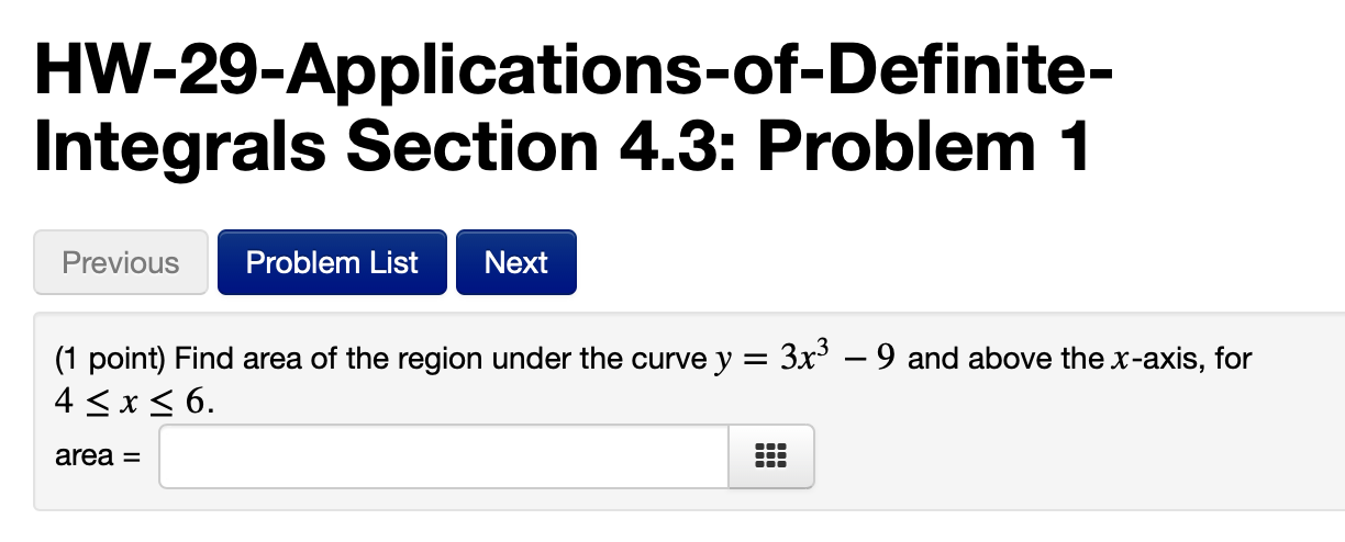 Solved HW-29-Applications-of-Definite- Integrals Section | Chegg.com