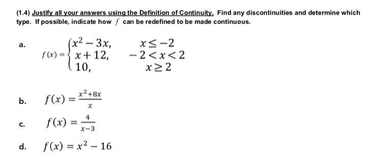 Solved 1.4) Justify all your answers using the Definition of | Chegg.com