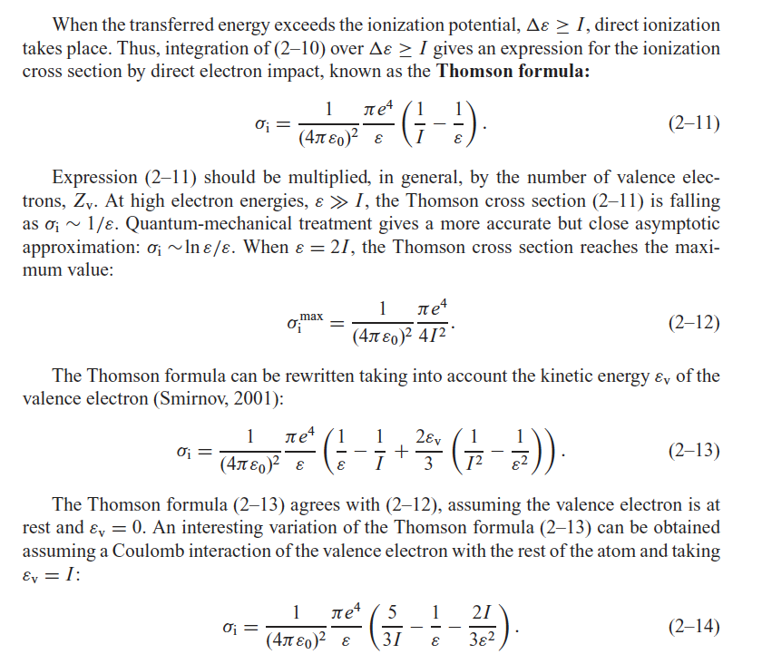 Solved 2-2. Ionization by Direct Electron Impact, Thomson | Chegg.com