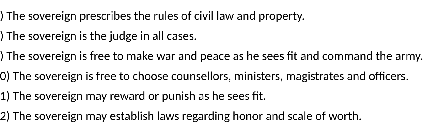 Solved The Rights of the Sovereign The sovereign has twelve | Chegg.com