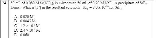 50 mL of 0.080MSr(NO3)2 is mixed with 50 mL of | Chegg.com