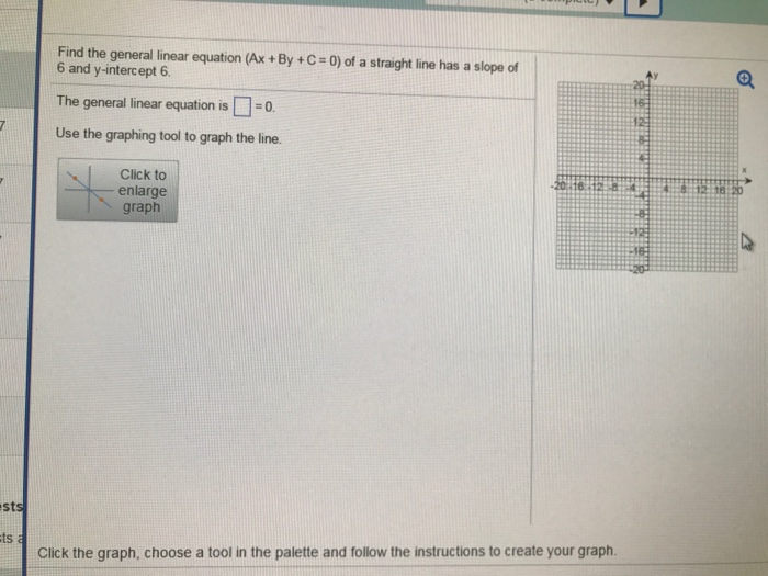 Solved Find the general linear equation (Ax + By + C = 0) of | Chegg.com