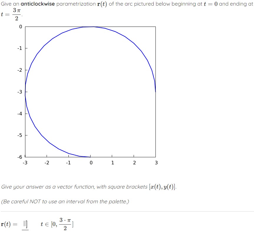 Solved Give an anticlockwise parametrization r(t) of the arc | Chegg.com