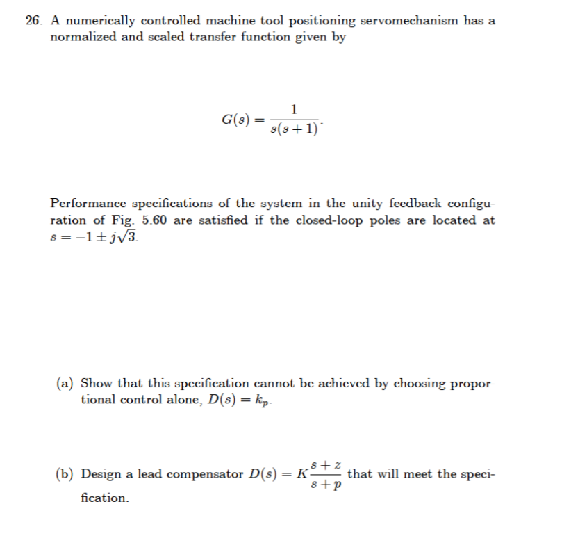 Solved 26. A numerically controlled machine tool positioning | Chegg.com