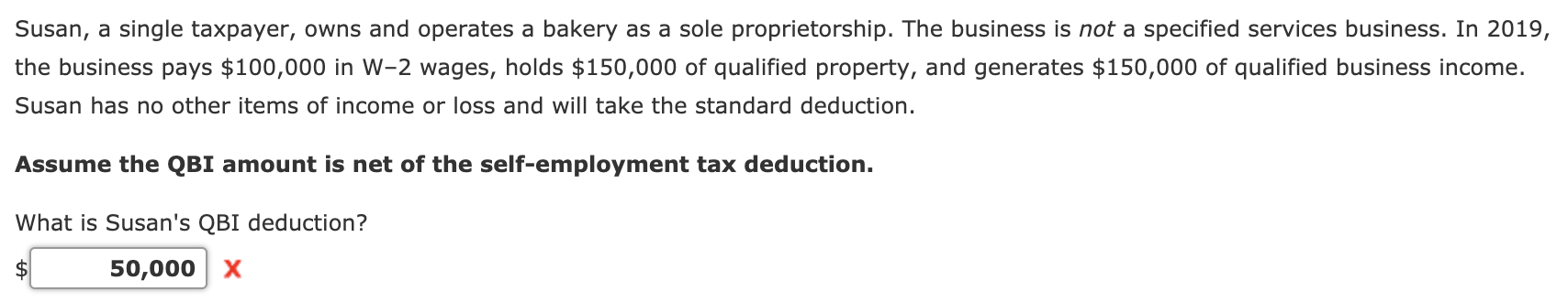 Susan, a single taxpayer, owns and operates a bakery | Chegg.com