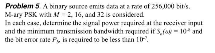 Solved Problem 5 A Binary Source Emits Data At A Rate Of 0574