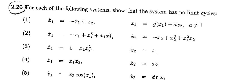 Solved 2.20 For each of the following systems, show that the | Chegg.com